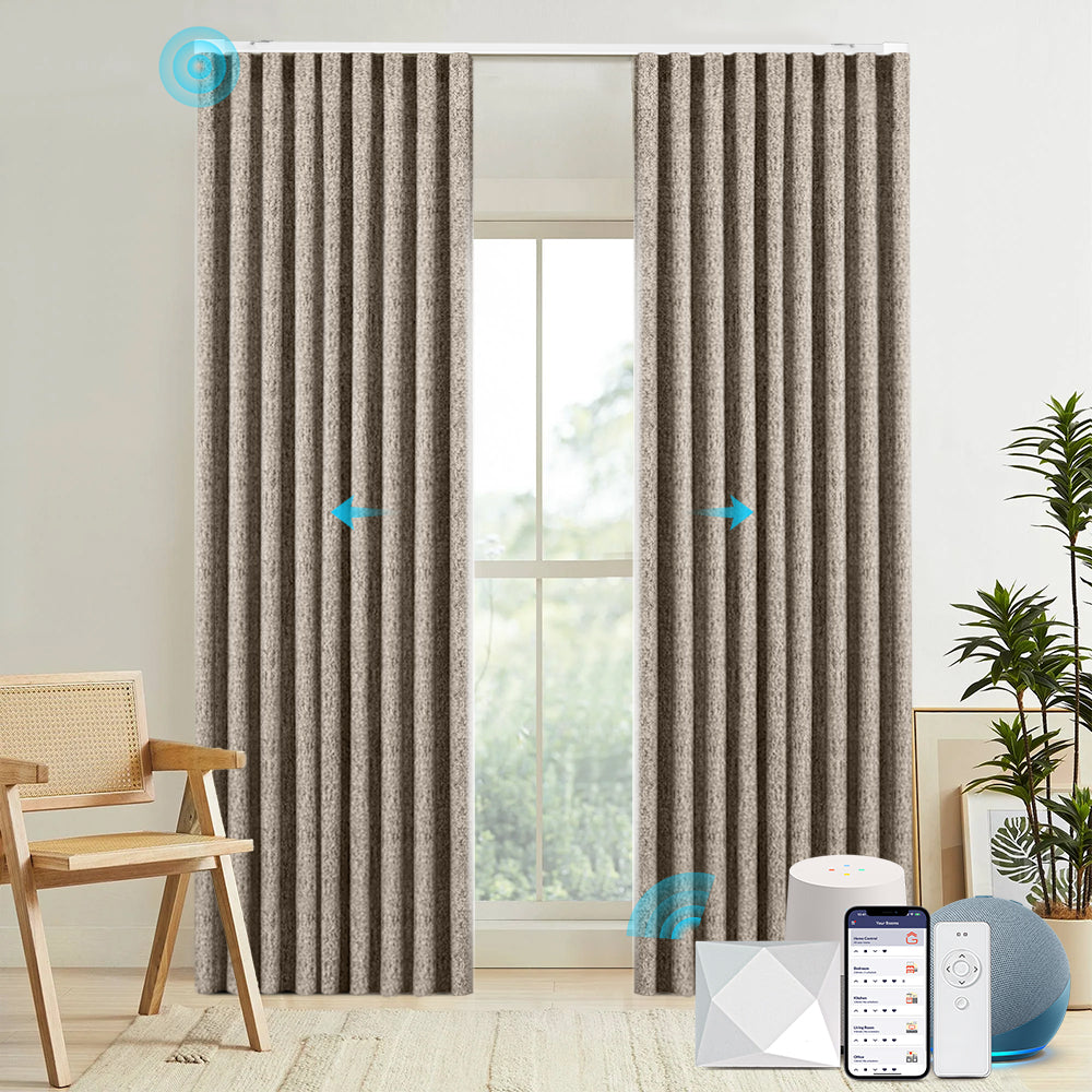 BRISK Custom Motorized 70% Blackout Curtains | Go Smart Blinds