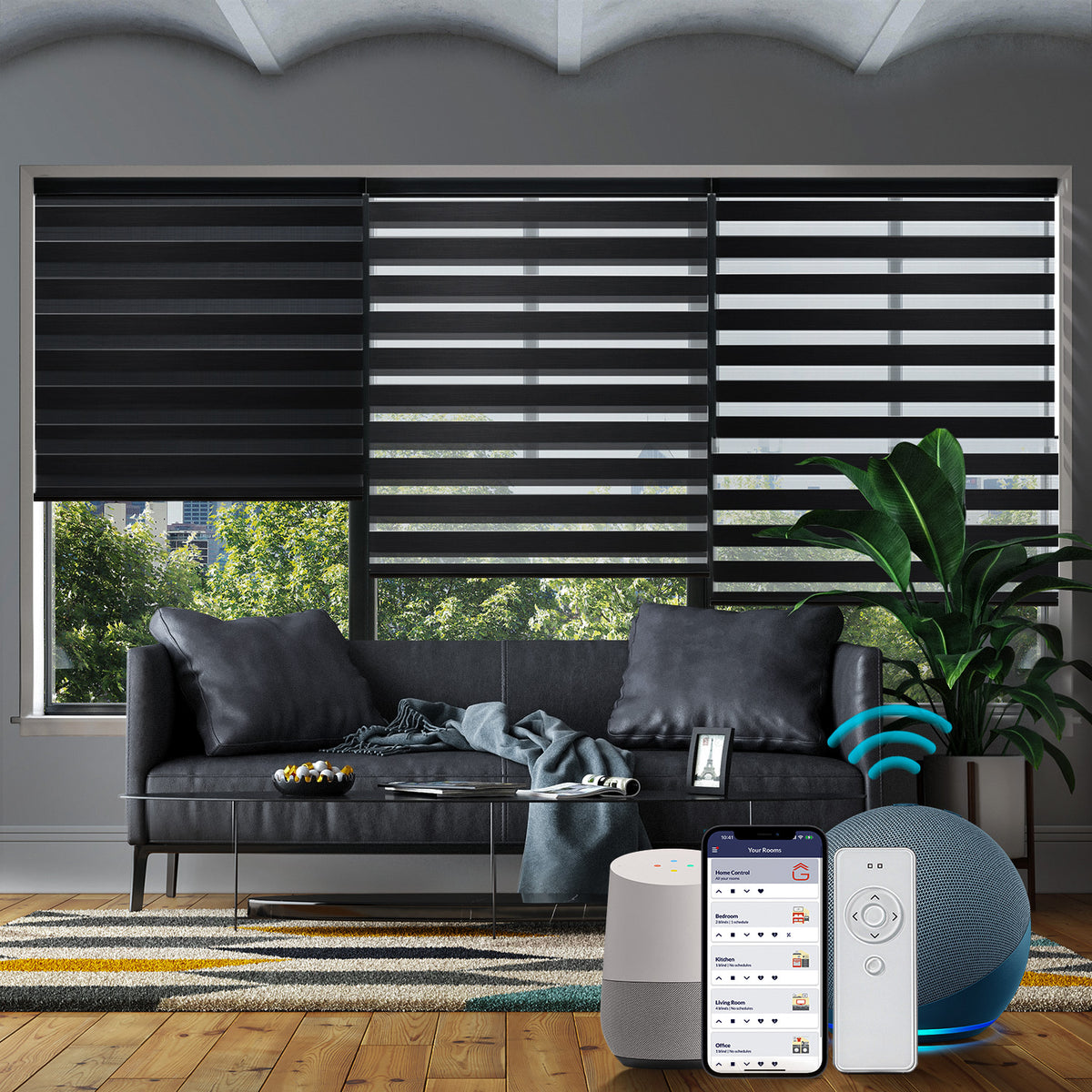ELITE Smart Home Motorized Zebra Blinds | Go Smart Blinds
