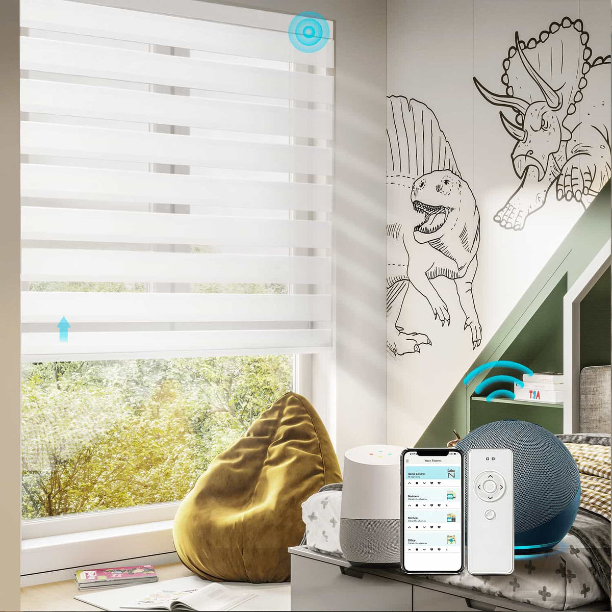 PREMIUM Smart Home Motorized Zebra Blinds | Go Smart Blinds