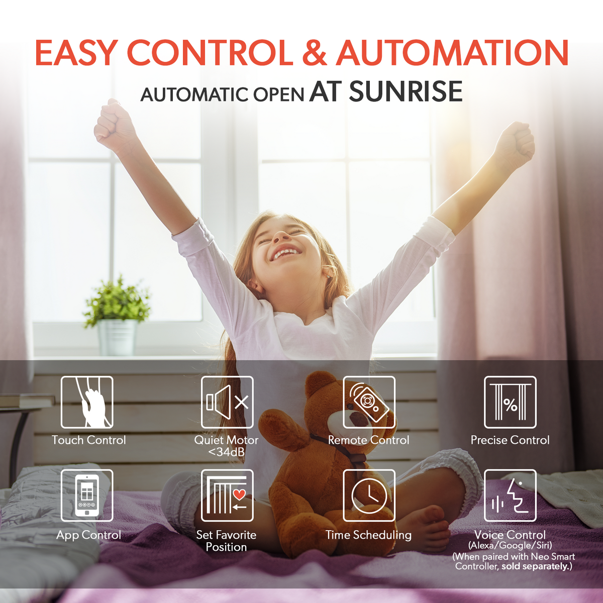 Go Smart Curtains Kit -Extendable Smart Curtain