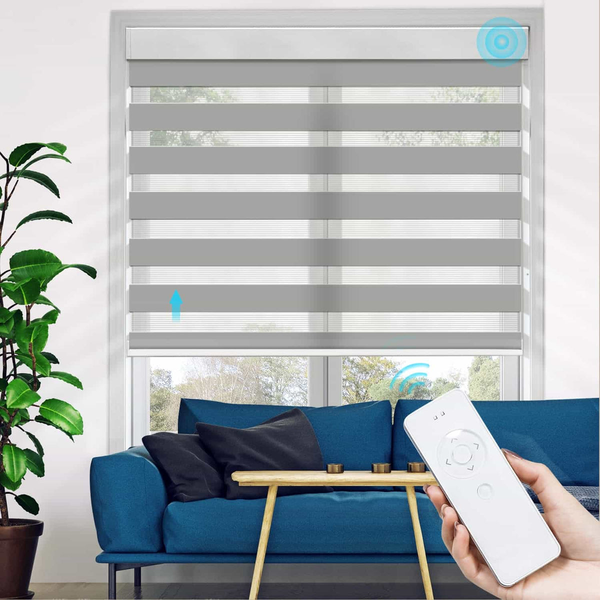 COMFORT Smart Home Motorized Zebra Blinds | Go Smart Blinds